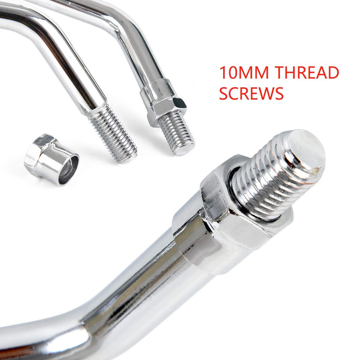 10 mm Bolt Chrome Motorcycle Universal Handlebar Rear view Side Mirrors for Harley Kawasaki Suzuki Aprilia Street Bike Cruiser Scooter Mirror SIZE:125mm X 70mm