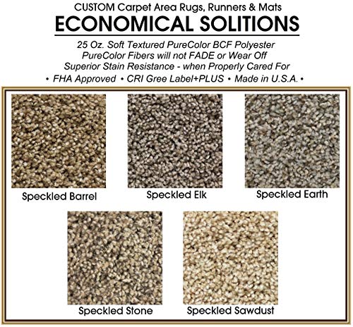 3'x5' - Speckled Stone ECONOMICAL Solutions Collection | Custom Carpet Area Rugs & Runners - 25 Oz. Soft Textured 100% PureColor BCF Polyester. FHA Approved-CRI Green Label-Made in U.S.A.