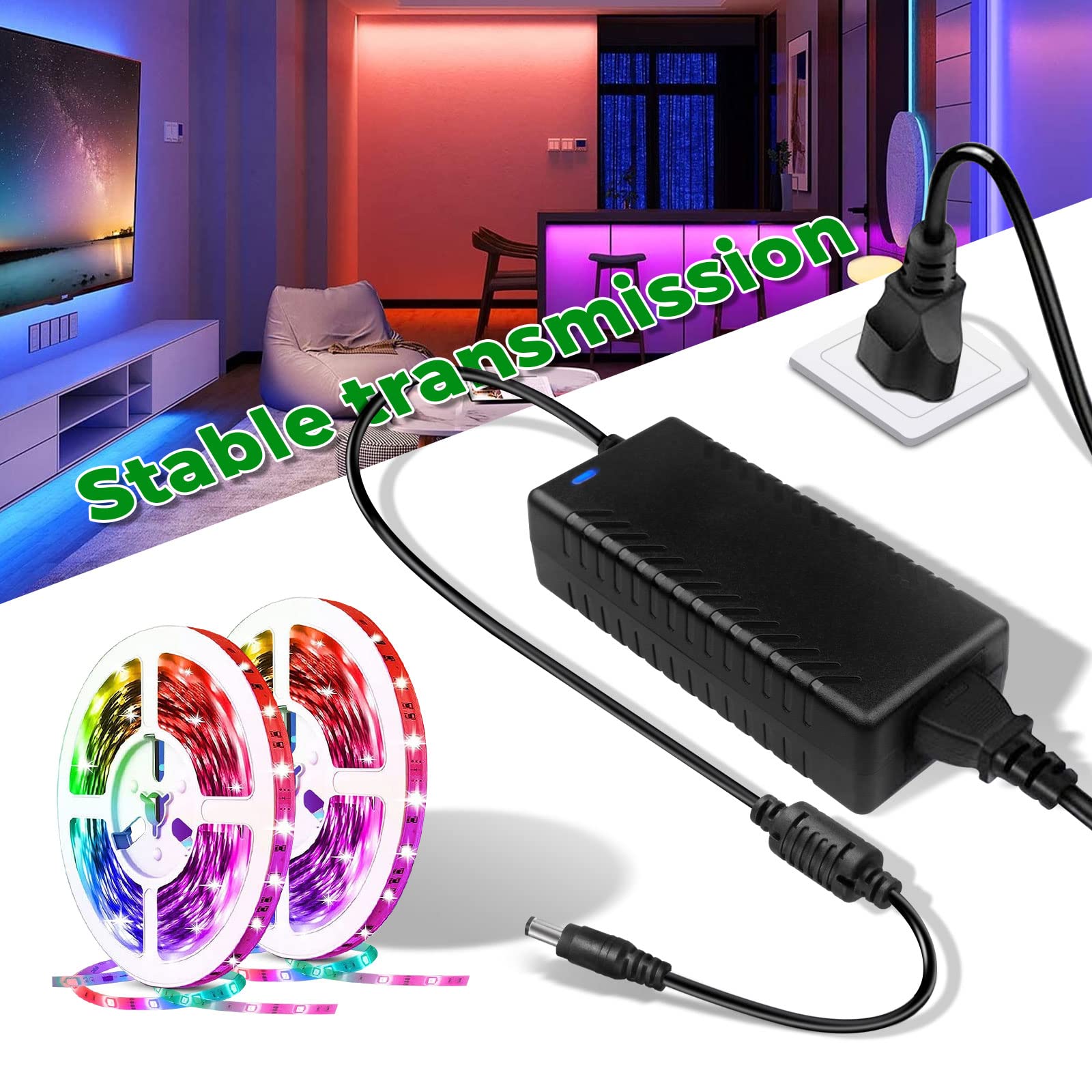 12V 3A Power Adapter - LeTaoXing AC 100-240V 50/60Hz to DC 12V 3A Switching Power Supply 5.5x2.5mm 12Volt Transformers 12V/3A Charger for 5050 3528 LED Strip CCTV Security System LCD Monitor