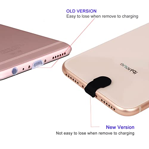 2PCS iPhone Anti Lost Anti Dust Plug for iPhone 14,14 Plus,13,13 Pro,13 Pro Max,13 Mini,12,12 Pro,12 Mini,11,11 Pro Max,11 Pro,X,Xs Max,XR,8,8Plus, 7,7 Plus,iPhone Lightning Port Anti Dust Proof Cover