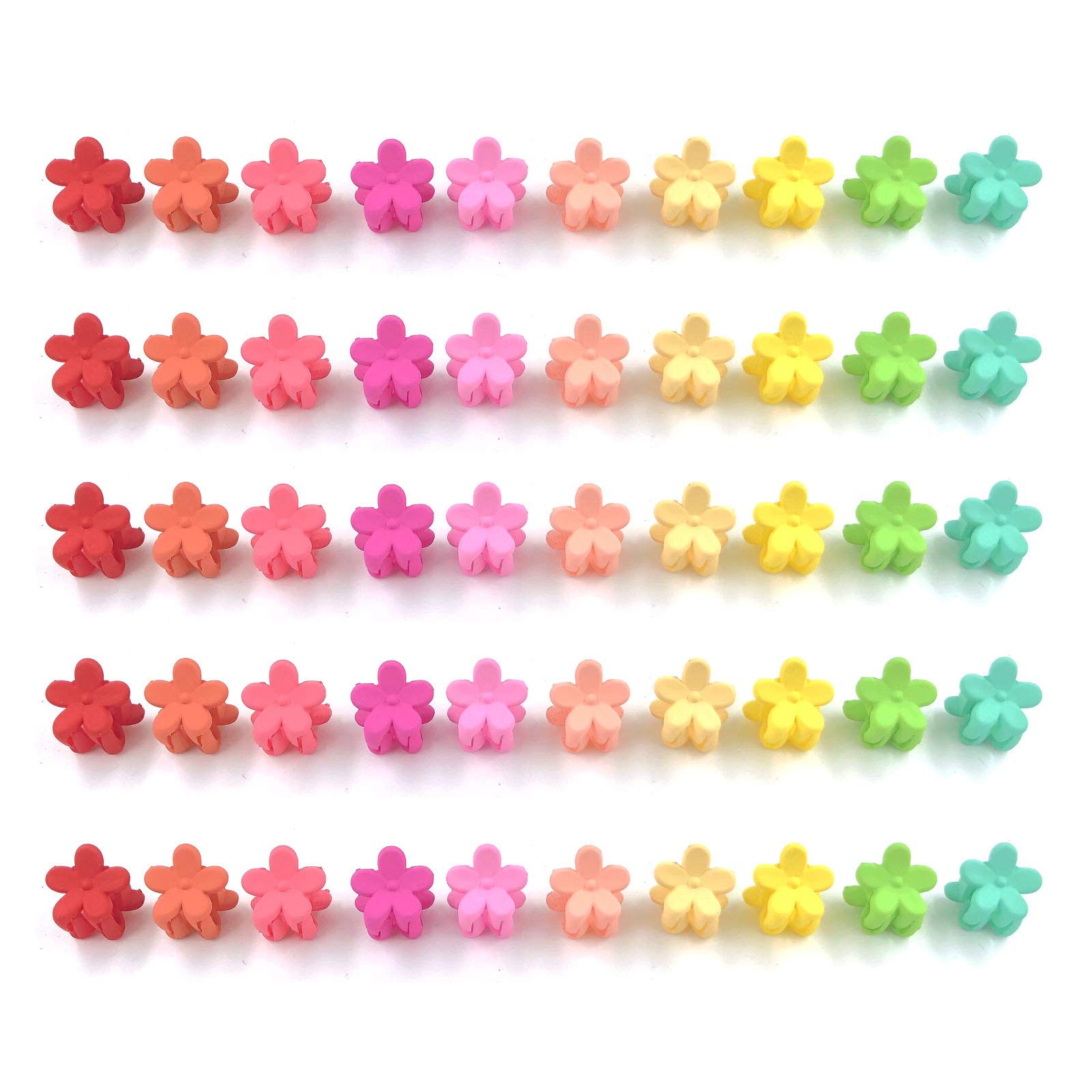 100 Pack Flower Hair Claw Clips Mini Small Hair Jaw Clips for Girls Assorted Baby Hair Clips Hair Accessories for Girls and Women Random Colors