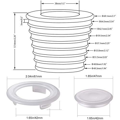 2 PCS Umbrella Cone Wedge and Table Umbrella Hole Ring and Cap Set for Outdoor Patio Umbrella, Umbrella Pole Diameter 1.5 Inch or Smaller (Brown Transparent)