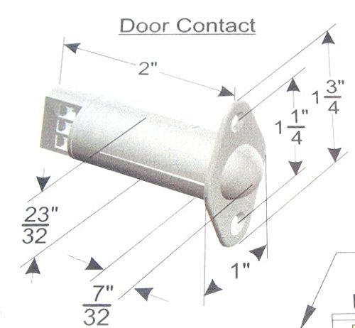2 Pack - Roller Ball Recessed Button Pressure Reed Switch - Window/Door Alarm Contact Sensor Plunger with Terminals