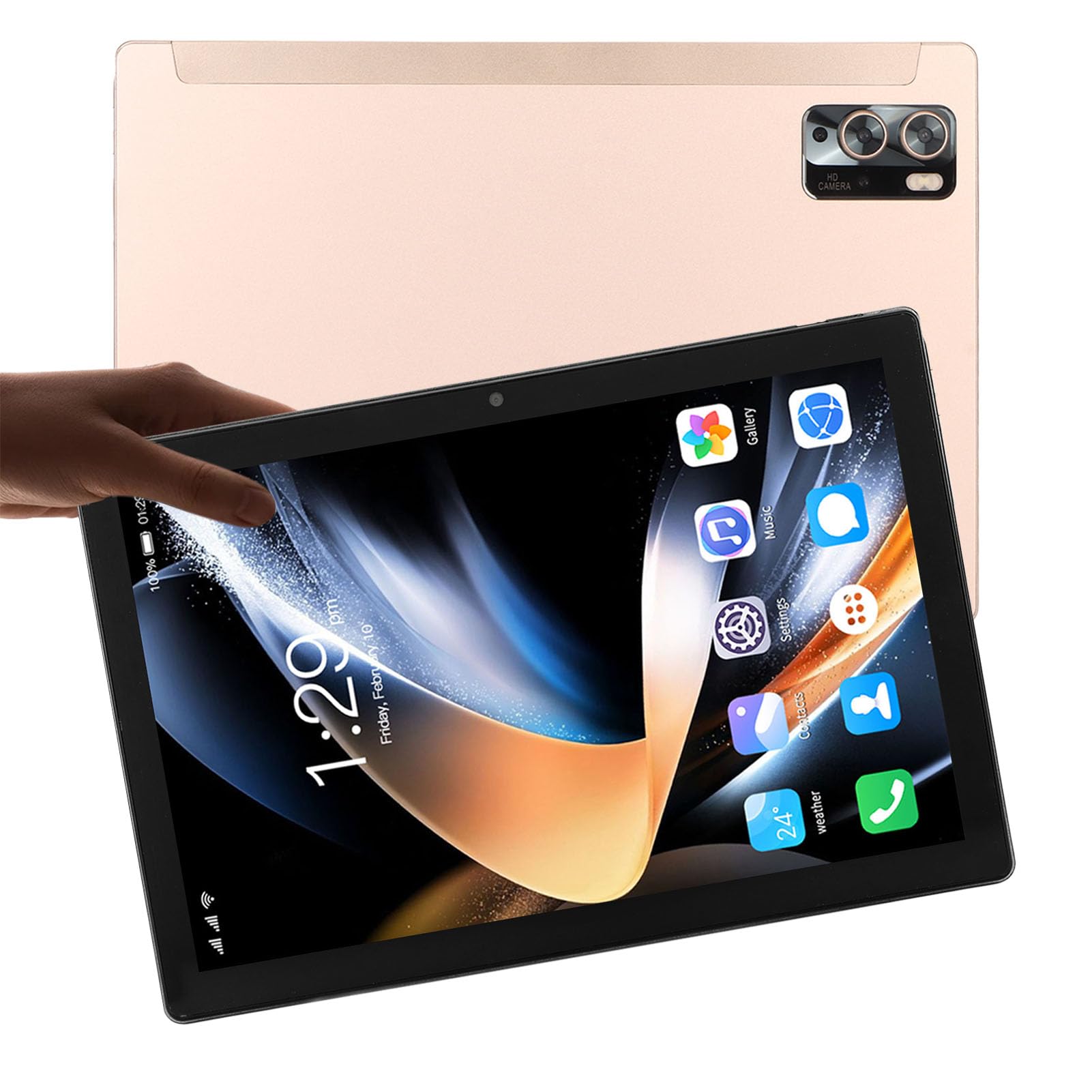 10.1 Inch FHD Tablet, 5.0 Tablet 100-240V 7000mAh 8 Core CPU Dual Speakers for Office (US Plug)