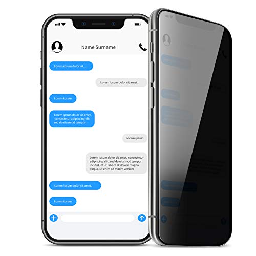 Amazon Basics Privacy-Tempered Glass Screen Protector for iPhone X / XS and 11 Pro - 5.8 Inch, 5.43" x 2.56", Anti Glare & Blue Light Filter