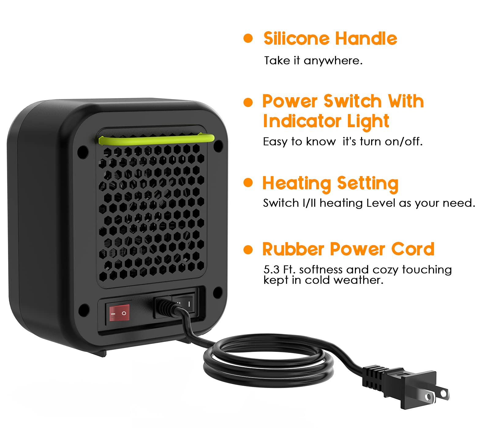 1000W Small Portable PTC Ceramic Heaters for Bedroom, Energy Efficient Electric Heater with Tip-Over and Overheat Protection, Personal Desk Heater for Bathroom Home Dorm Office Indoor Use