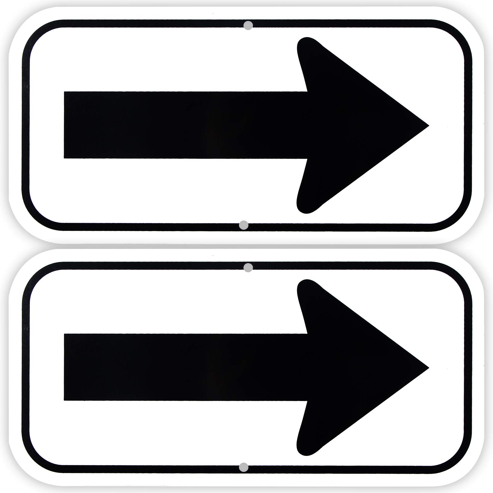 2-Pack Arrow Sign,for Indoor or Outdoor Use,12"x 6" .04" Aluminum Reflective Sign Rust Free Aluminum-UV Protected and Weatherproof