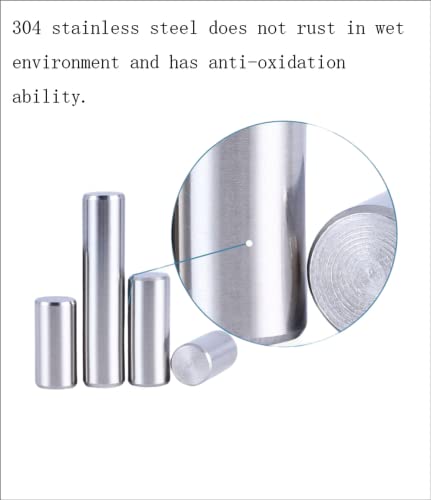 100 Pieces 304 Stainless Steel Cylindrical locating Dowel pin,Diameter 0.8mm; Total Length 3mm.