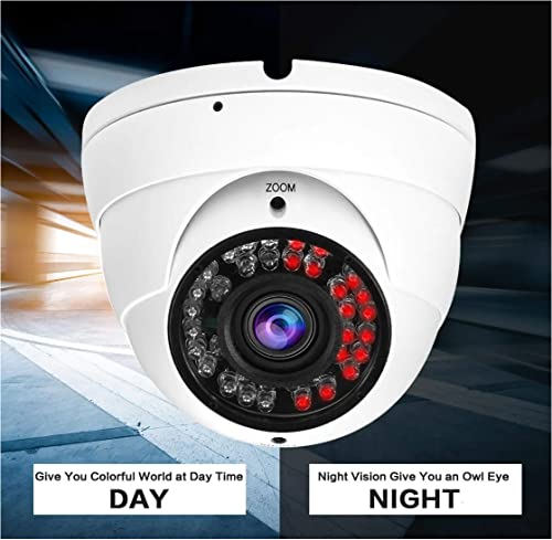 2MP 1080P Analog Security Dome Camera for CCTV Coax Analog DVR System, 100ft IR Night Vision, 2.8-12mm Manual Varifocal Lens, Outdoor, Compatible with Hikvision, Dahua, Lorex, Amcrest Coax DVR