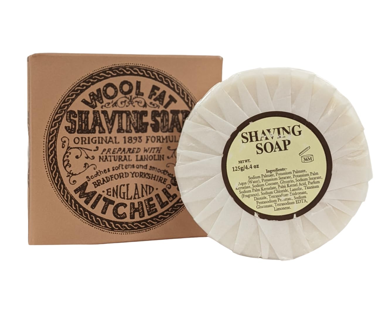 2-Pack of Mitchell's Wool Fat Shave Soap Refill - 2 Pack!