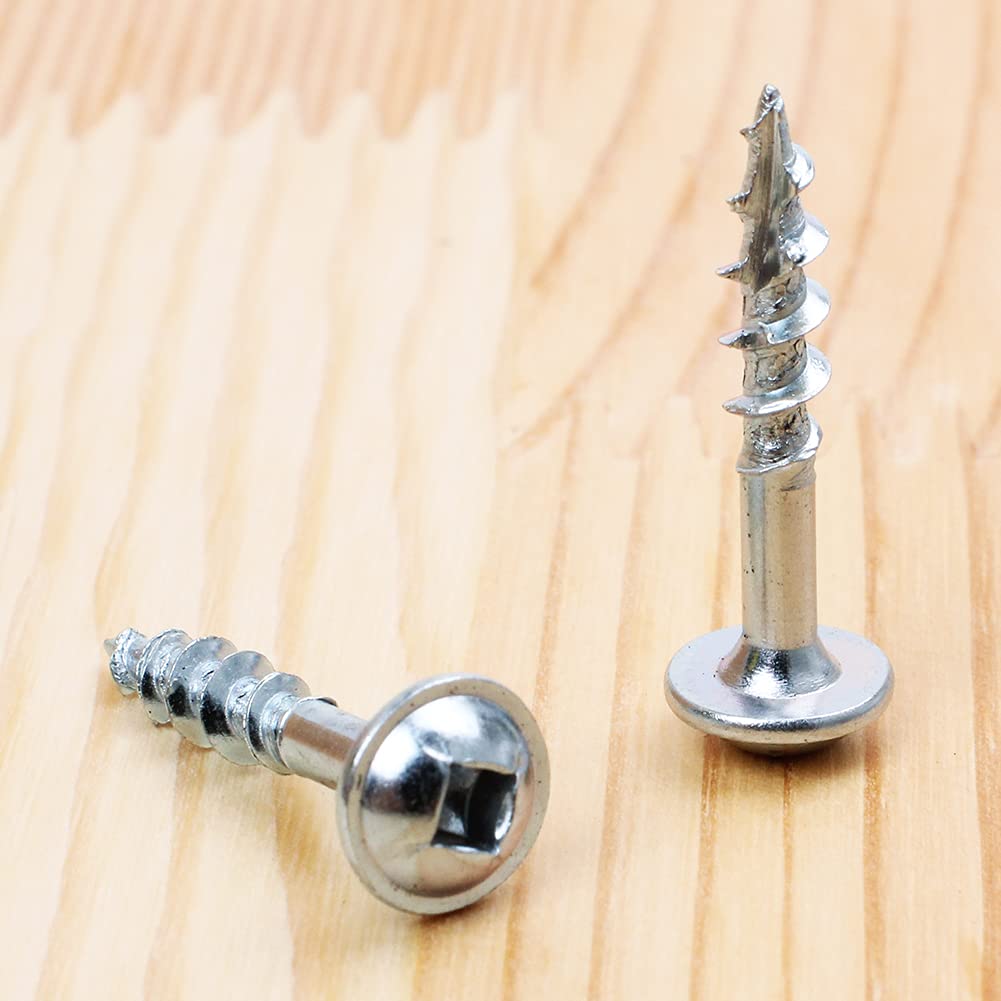 100 Pack Pocket Hole Screws 1 inch Coarse Thread Self Tapping Screw #2 Square Drive Screw for Pocket Hole Jig with Storage case