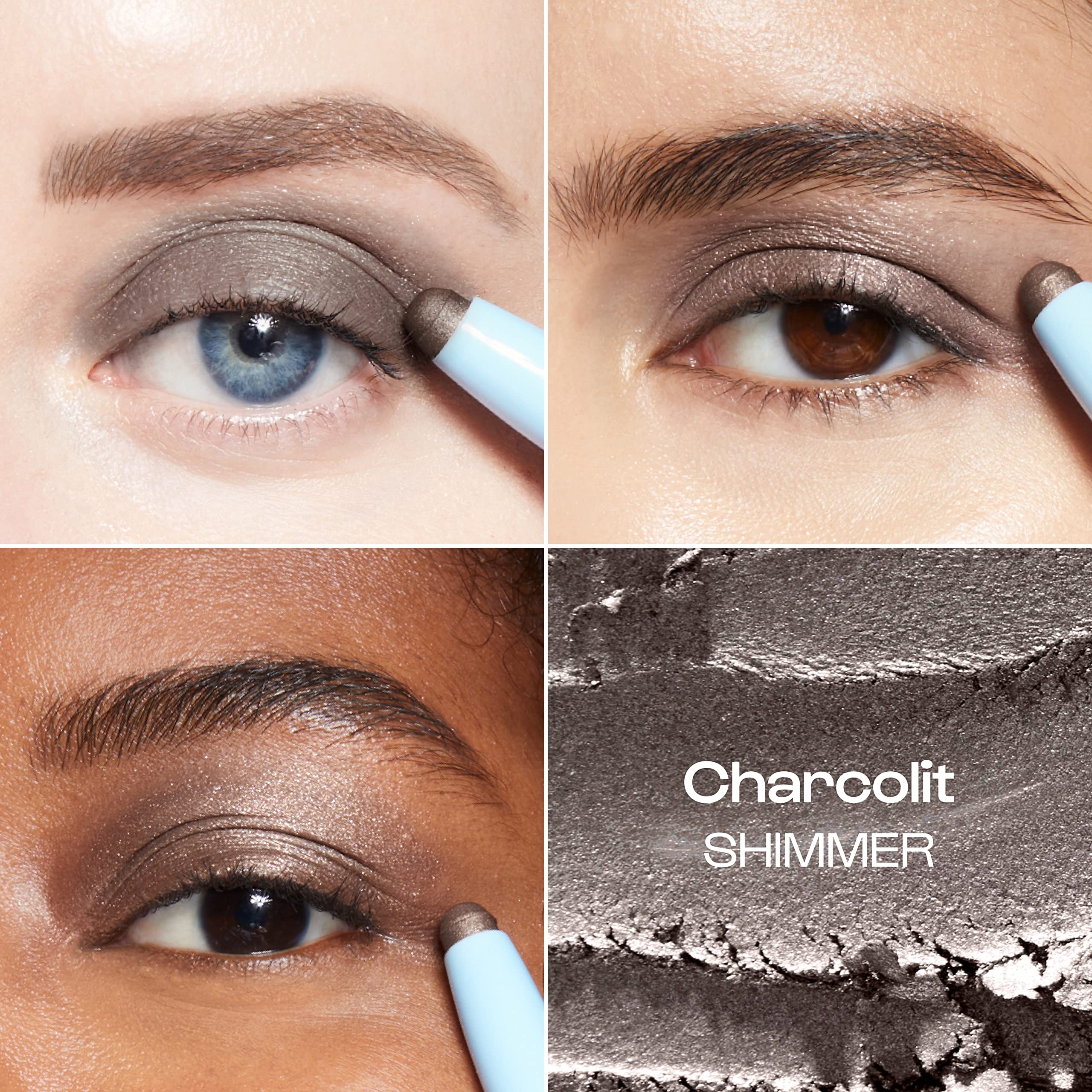 ALLEYOOP 11th Hour Cream Eye Shadow Sticks - Charcolit (Shimmer) - Award-winning Eyeshadow Stick - Smudge-Proof and Crease Proof for Over 11 Hours - Easy-To-Apply and Compact for Travel, 0.05 Oz