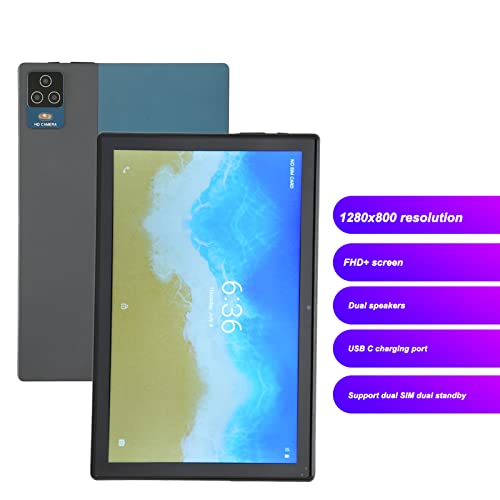 10.1in Tablet PC, RAM 4GB ROM 128GB Memory, BT 5.0, WiFi, Support 5G Dualband, Dual SIM Dual Standby, 4G Call, WiFi, 7000mah Battery Tablet