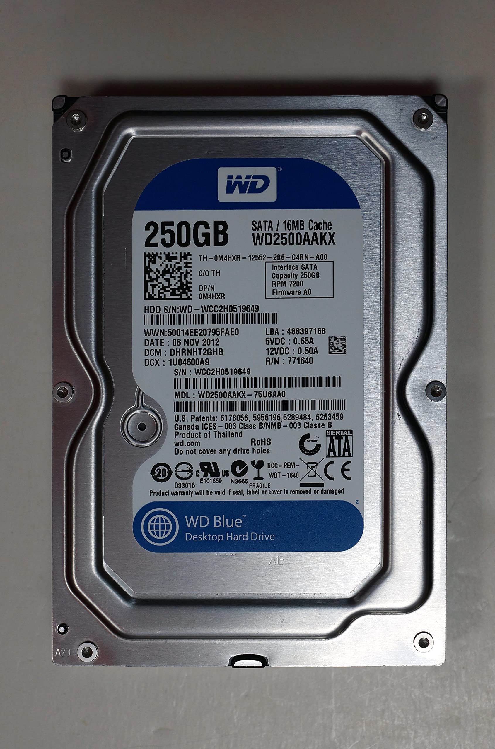 250GB SATA Western Digital Caviar Blue 6Gbps 7200RPM 16MB 3.5" Oem WD2500AAKX - HOT ITEM THIS MONTH!!!