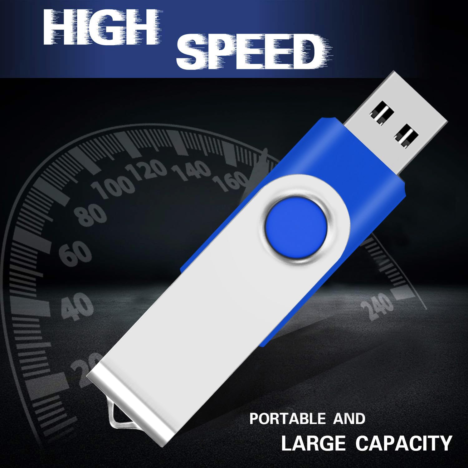 20PCS 4GB Bulk Flash Drives EASTBULL USB 2.0 Metal 4GB Flash Drive Bulk Thumb Drive Pack Swivel USB Drives Pack (Blue 20Pack)