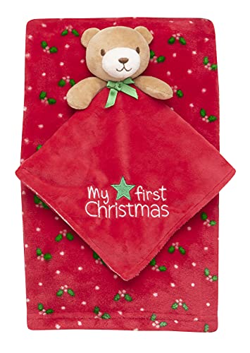 2-Piece Cuddle Plush Toy and Baby Blanket Gift Set (Little Me My First Christmas, 30"x36")