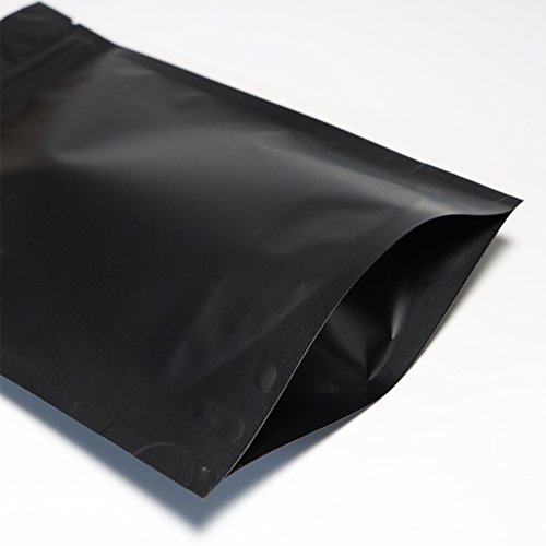 100 Black Metallic Mylar Zip Lock Stand Up Bags Pouches 12x18cm (4.7x7")