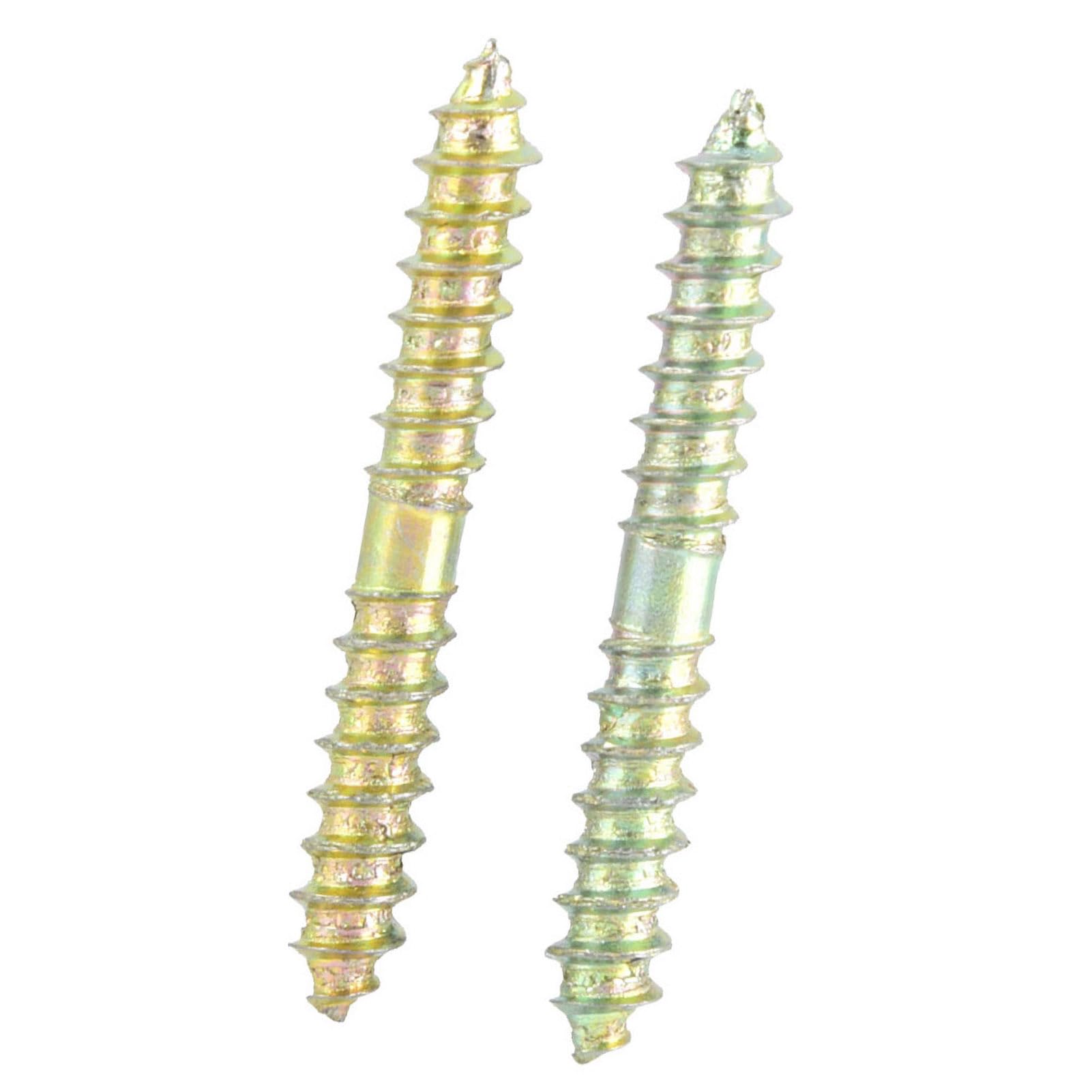 20pcs M5 40mm Dowel Screw Iron Double Ended Screw Zinc Plating Self-Tapping Thread Screw Wood to Wood Dowel Screw Connecting Wood