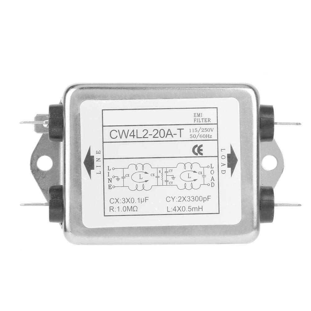 115V/250V Power Line Filter,20A 50/60Hz Power Filter Terminal Power Wire Filter,Power Line EMI Filter Terminal Power Filter Module