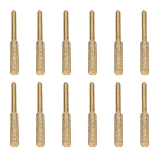 12 Pcs 4.8mm Grinding Head Sharpening Burr Wear Resistant Emery Grinding Stone 3mm Shank for Chainsaw
