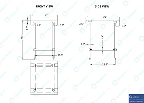 30" X 24" Open Base Stainless Steel Work Table | Residential & Commercial | Food Prep | Heavy Duty Utility Work Station | NSF