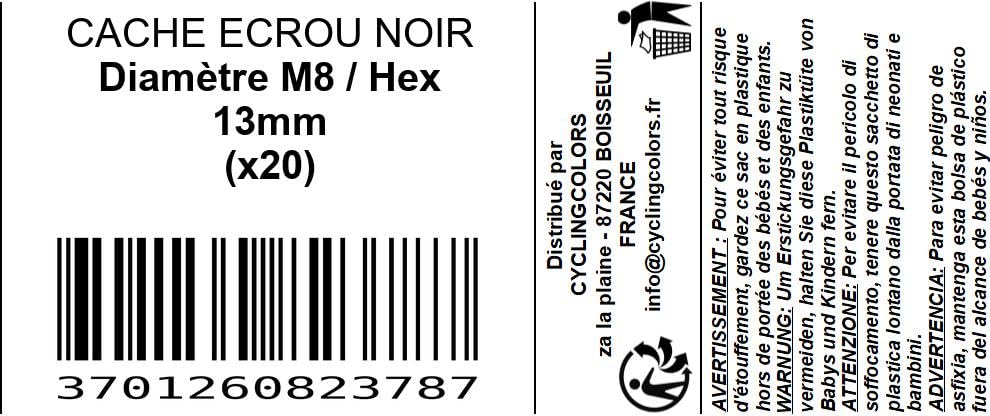 20X HEX NUT Cover Cap M4 to M30 Protection Bolt Round Hexagon Dome Black Screw Head CAR Plastic (Diameter M8 / Hex 13mm)