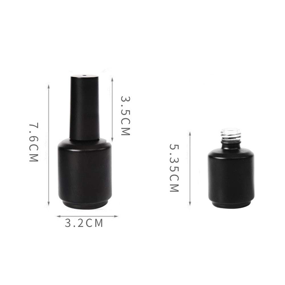 10 Pcs 15ml Glass Nail Polish Bottles Empty Refillable Nail Polish Bottle Containers with Brush Cap for Nail Art Sample (Transparent)