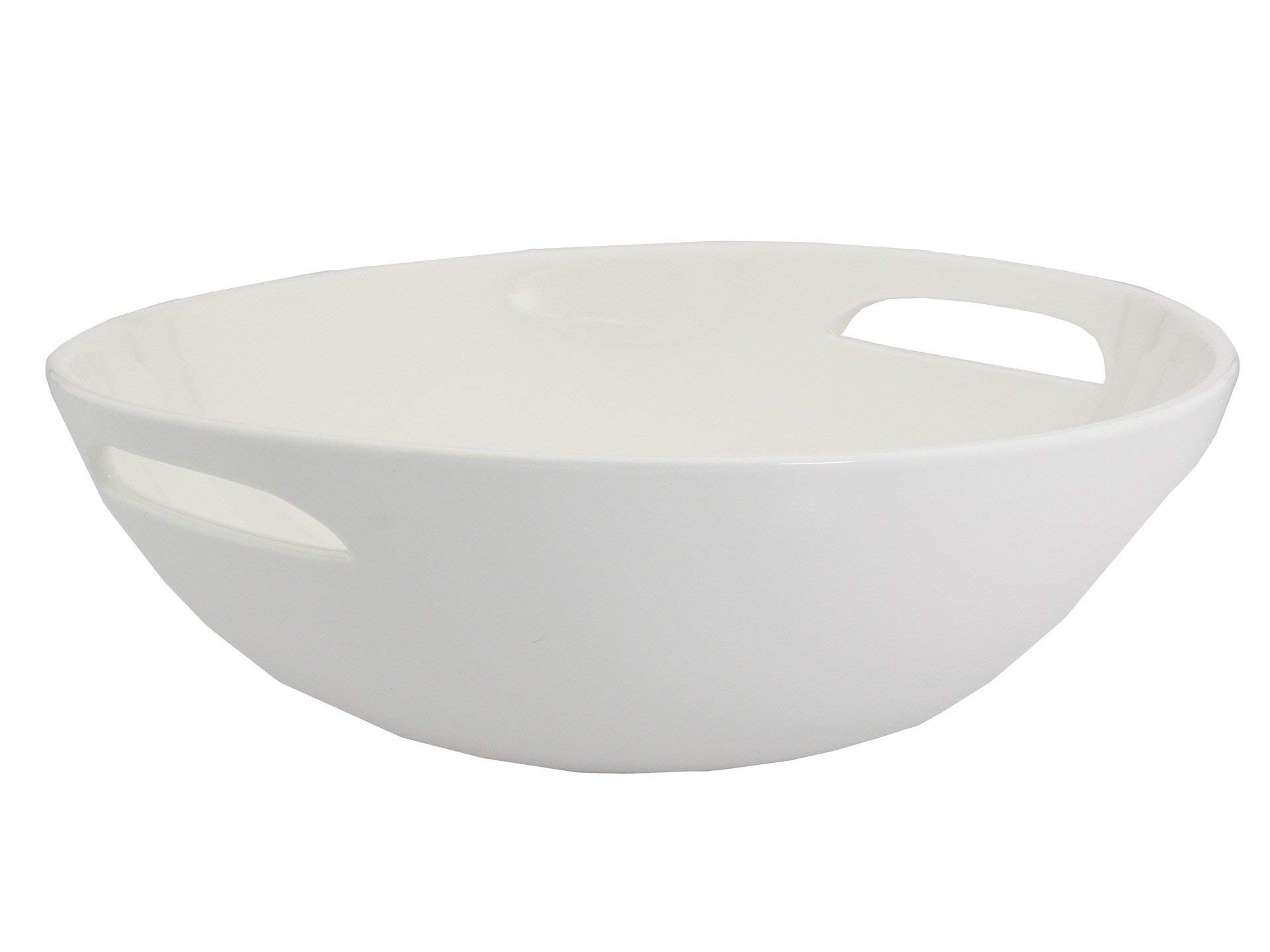 10 Strawberry Street Whittier 13.5"/96 Oz Handled Bowl, White