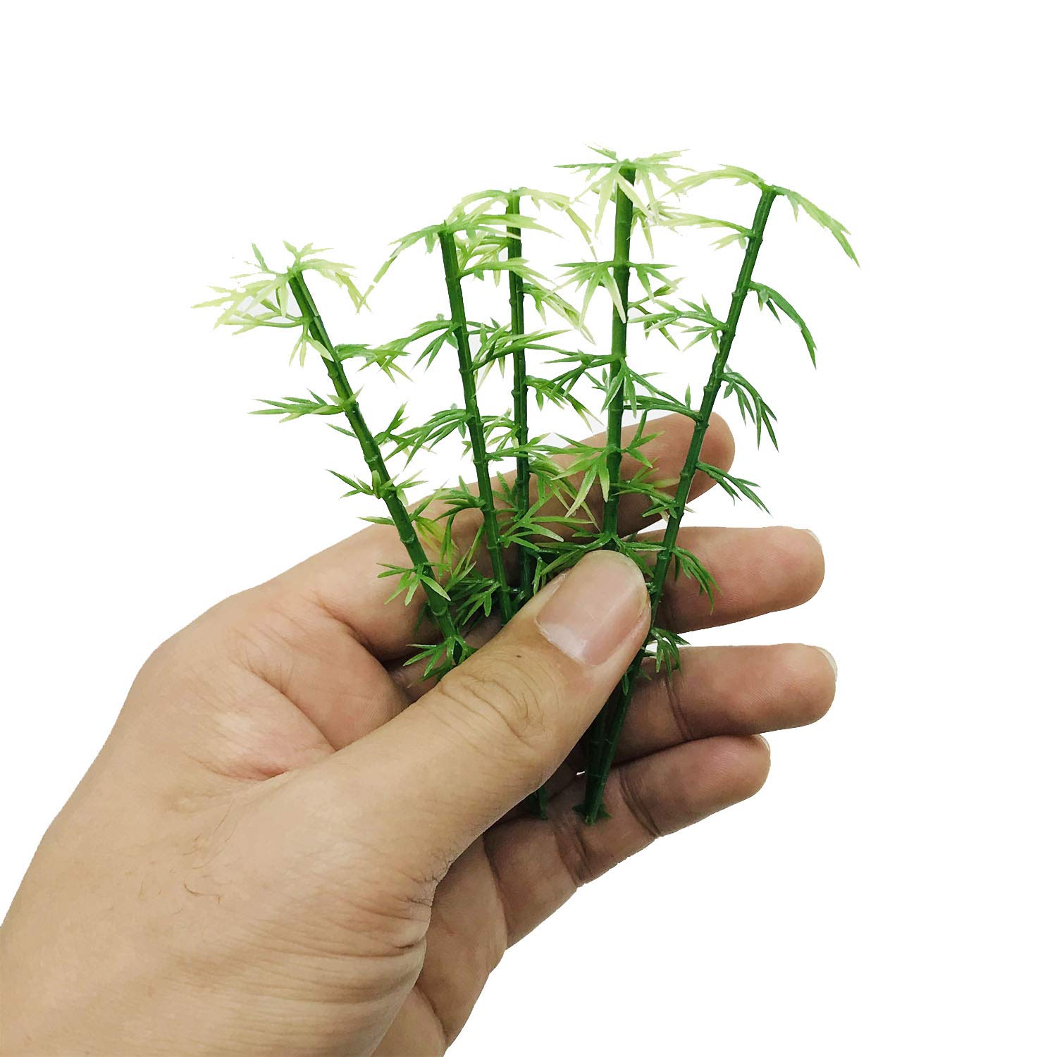 120 PCS Model Bamboo Trees, Woohome 5 Size Green Plastic Bamboo Trees for Home Decoration, Miniature Landscape, Landform Diorama Project (2.4 inch β 5.9inch)