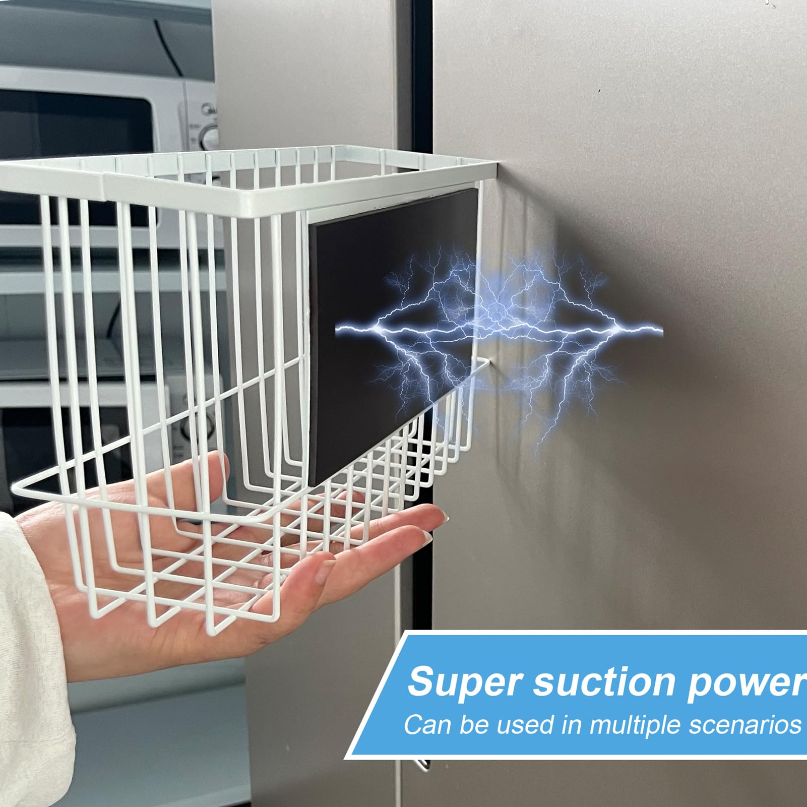 10 XL Large Dryer Ball Holder for Laundry Room Dryer Ball Organization, Magnetic Lint Bin for Laundry Room Wool Dryer Ball Organizer, Iron Dryer Ball Container for Laundry Room Storage(White)