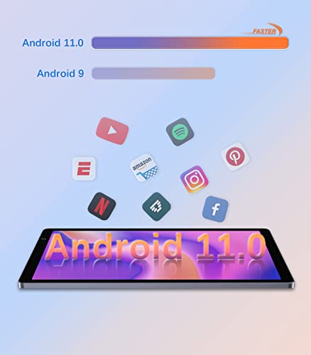 10.1 inch Tablet, Android 11.0, 3GB RAM, 32GB ROM, MAGCH Android Tablet with Quad-Core Processor, Up to 1.8Ghz, 8MP Rear Camera, HD IPS Display, 5000mAh Battery, Wi-Fi, Bluetooth 4.2, Metal Body, Grey