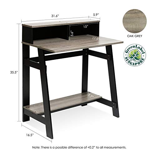 Desk Simplistic A Frame Computer, Black/French Oak Grey