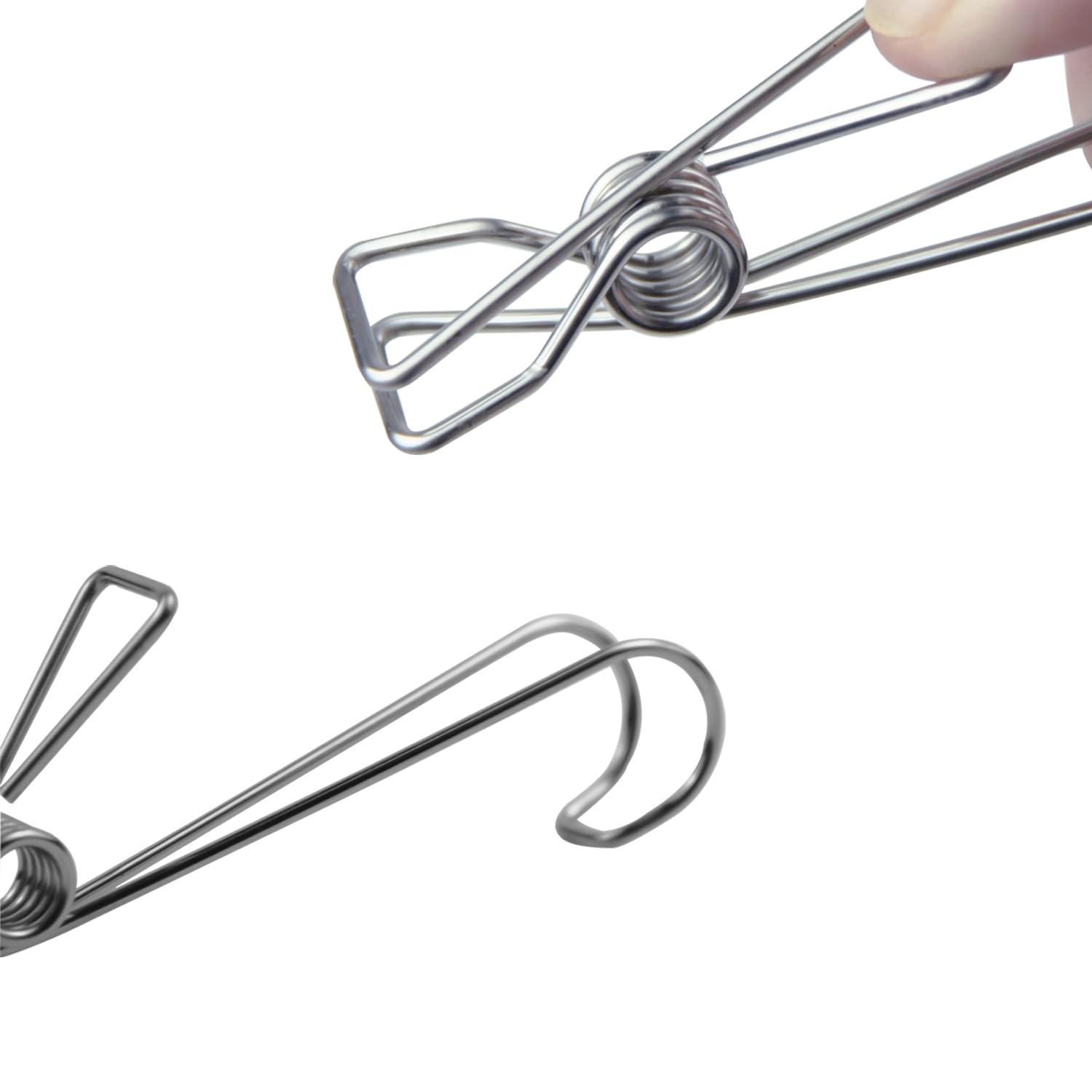 10 Pcs 304 Stainless Steel Clips All Metal Long Tail Clip Strong Grip for Holding Clothes Photos Snack Bag and Sundries in Bathroom Kitchen Office