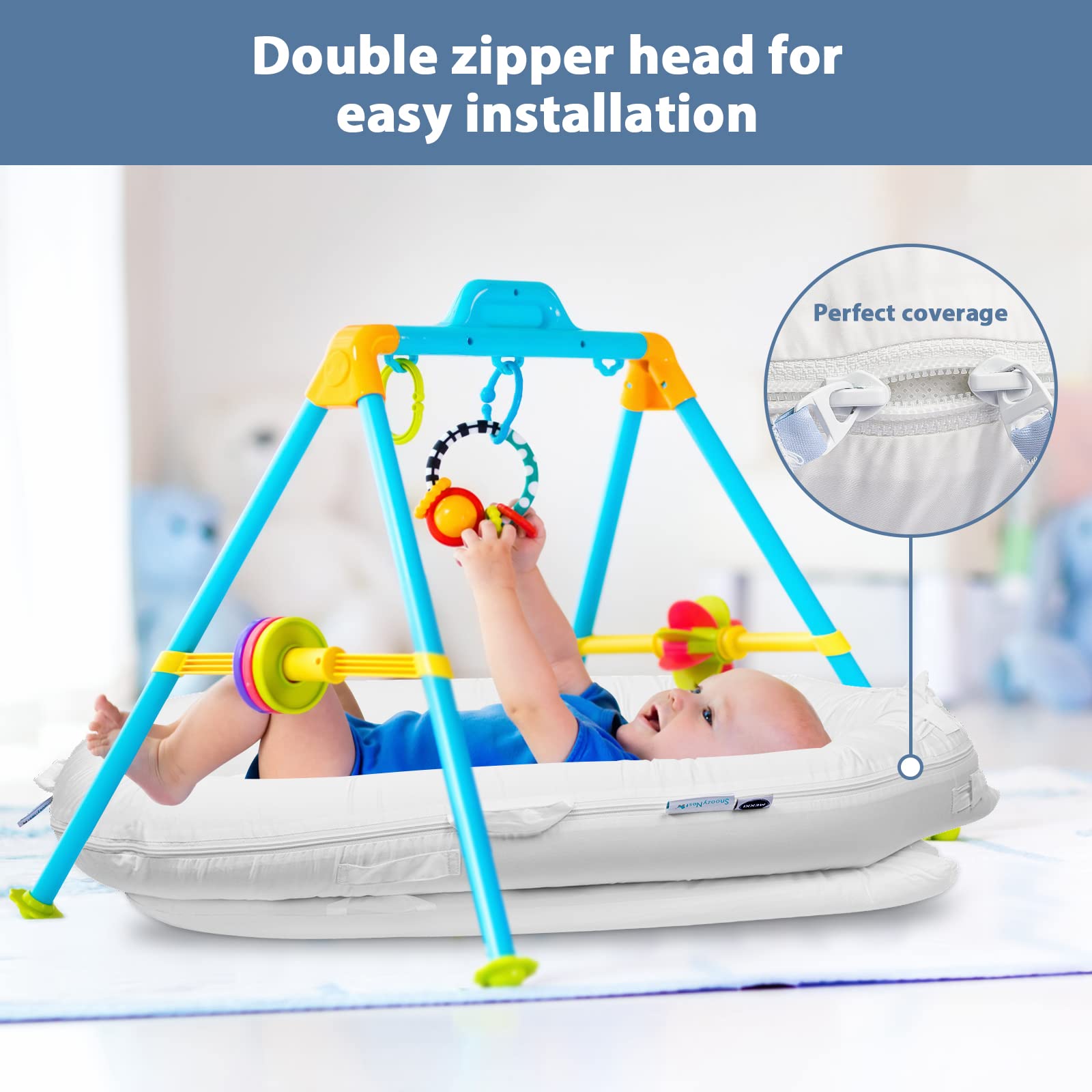 Baby Nest Cover for Dockatot Deluxe+ Docks | MEXXI 100% Hypoallergenic Cotton Newborn Lounger Cover | (Cover Only) (White)