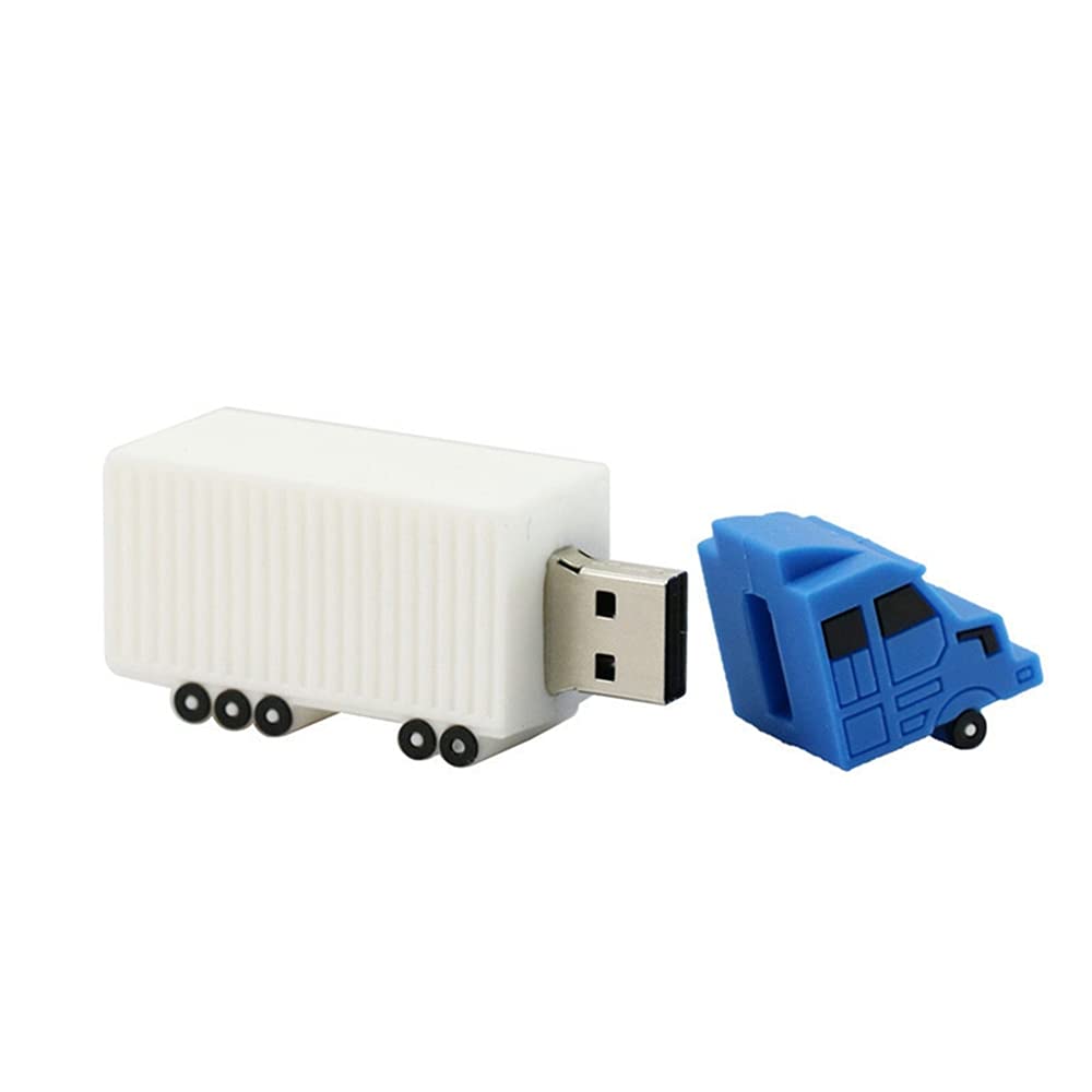 16GB Truck Shape USB Flash Drive U Disk USB 2.0 Data USB Flash Disk Memory Stick Pen Drive Storage Device USB Drive External Storage Flash Disk (Blue)