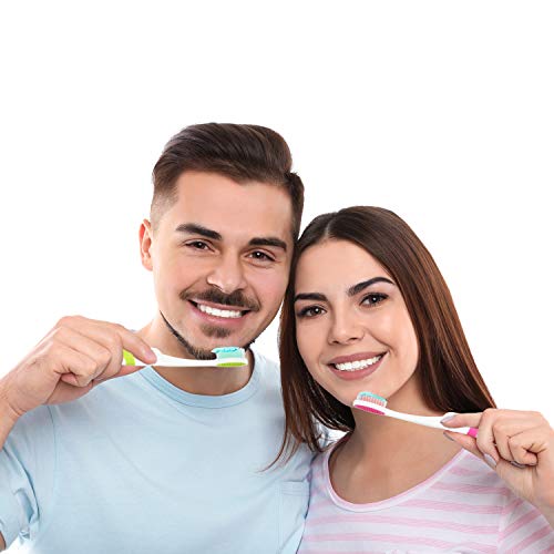 4 Pieces Folding Travel Toothbrush Portable Soft Toothbrush with Soft Bristles Brushes for Sensitive Gums (Pink, Yellow, Blue, Green)