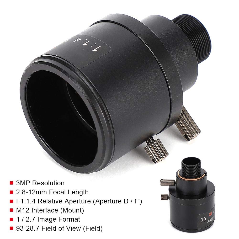 2.8-12mm CCTV Camera Lens, 1/2.7 3MP 2.8-12mm HD Manual Zoom Mount CCTV Board Lens for Security Camera