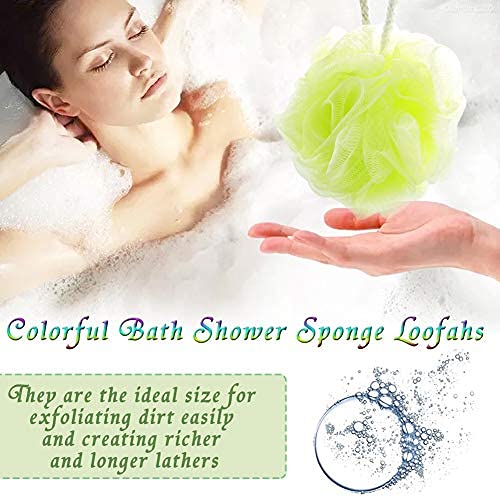 10 Pcs Mesh Loofah Sponges,Colorful Loofah Sponge Shower,Mesh Soft Pouf Shower