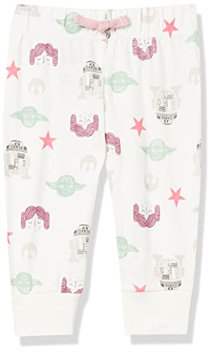 Amazon Essentials Disney | Marvel | Star Wars | Princess Baby Girls' Pants, Pack of 4, Star Wars Rebel Print, 6-9 Months