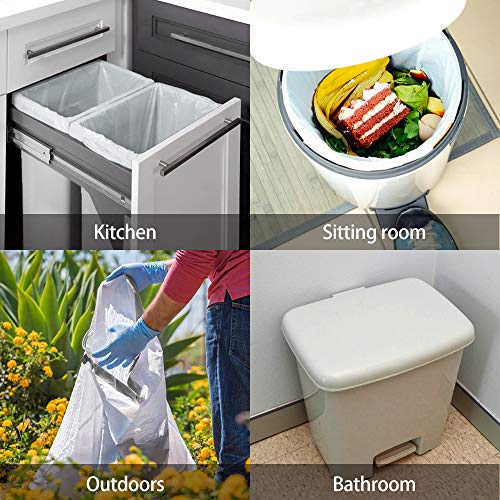 2.6 Gallon 220 Counts Strong Drawstring Trash Bags Garbage Bags by Teivio, Bathroom Trash Can Bin Liners, Small Plastic Bags for home office kitchen,Code R fit 10 Liter, 2,2.5,3 Gal