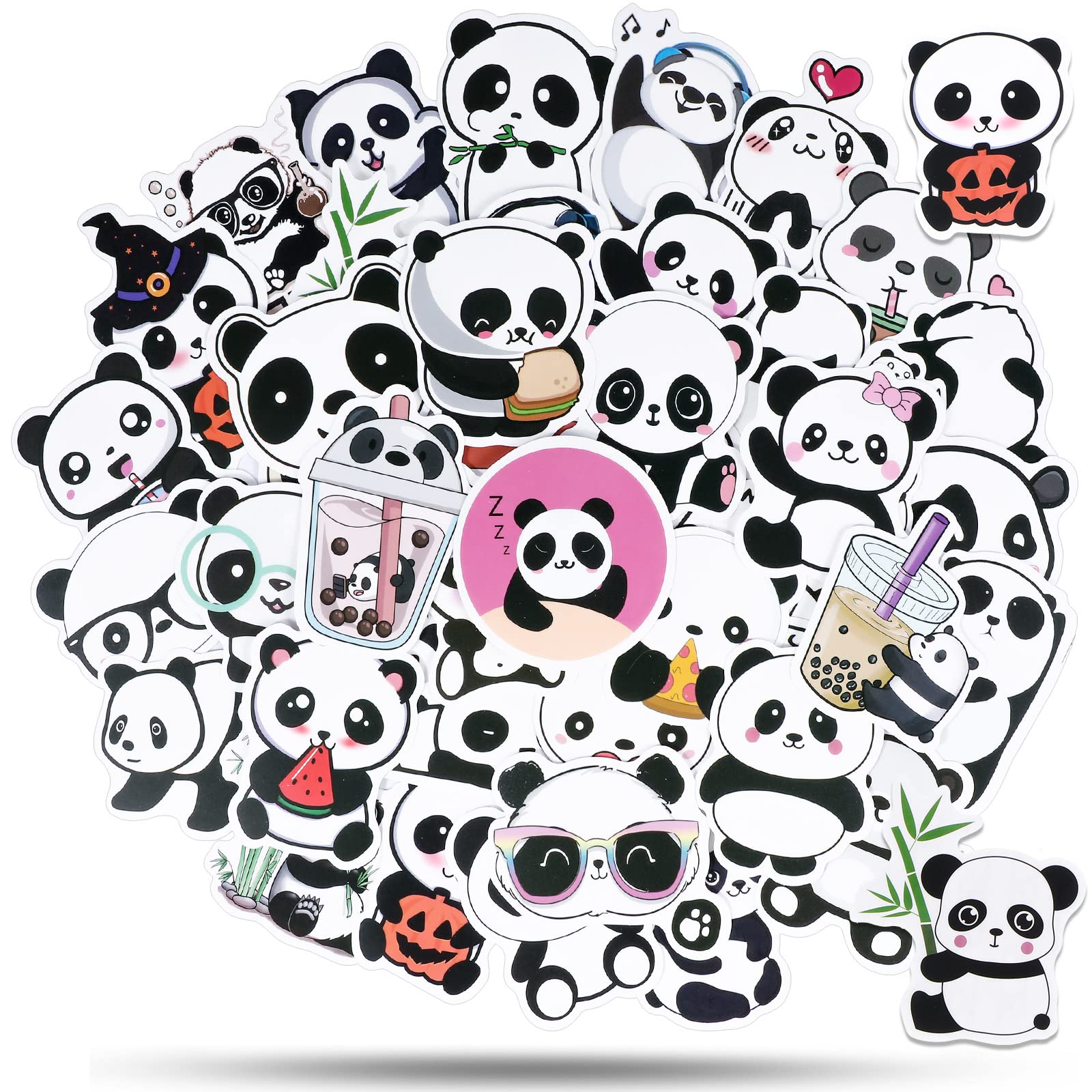 100 Pcs Panda Stickers for Kids Laptop Water Bottles Phone Computers Luggage Cute Panda Stickers Panda Gifts Panda Party Decorations Panda School Supplies Cartoon Stickers Pack
