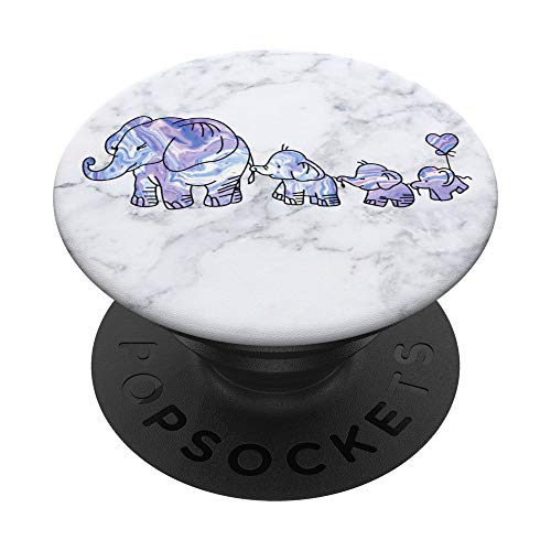3 Kiddos Mama Elephant - 3 kids - Elephant Mom Phone Grip - PopSockets PopGrip: Swappable Grip for Phones & Tablets