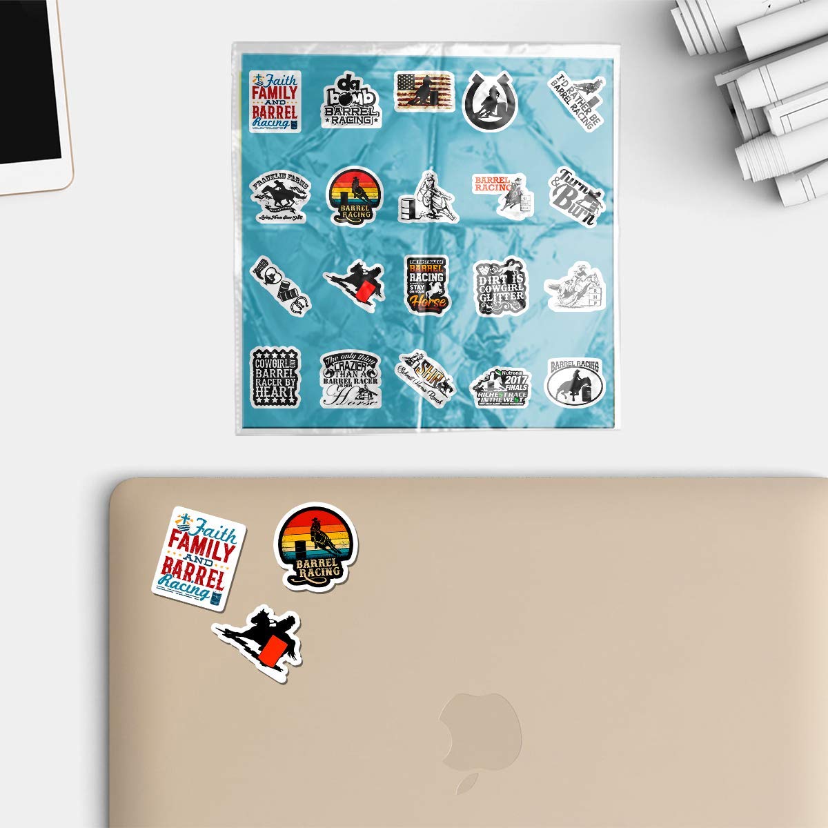 20 PCS Stickers Pack Barrel Aesthetic Racing Vinyl Colorful Waterproof for Water Bottle Laptop Scrapbooking Luggage Guitar Skateboard