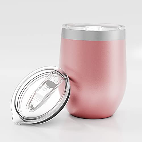 2 Wine Tumbler Lids 12 oz Spill Proof - 2.9 Inch Diameter - No Leak Splash Proof Replacement Silicon Slider Locking Closure, 2 Lids For Tumbler Open Close by C&berg