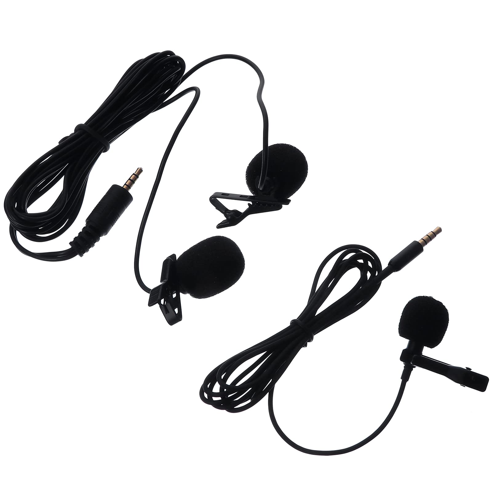 2 Sets Lavalier Microphone Usb Microphone Karaoke Mic Handheld Dynamic Microphone Computer Cordless Microphone Lavalier Lapel Mic Clip on Lapel Microphone Wireless Metal Carla
