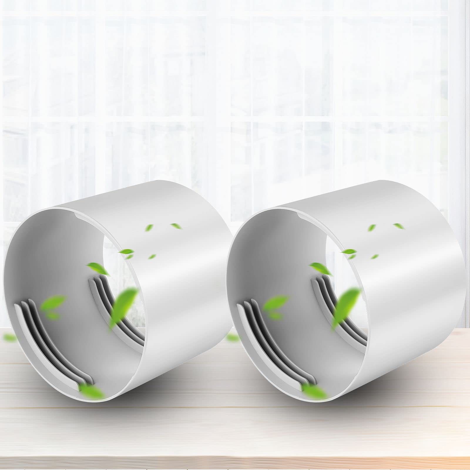 2-PACK Air Conditioner Exhaust Hose Coupler 5 Inch, Supports Clockwise and Counter-Clockwise Thread Hose Connector, Portable AC Coupler