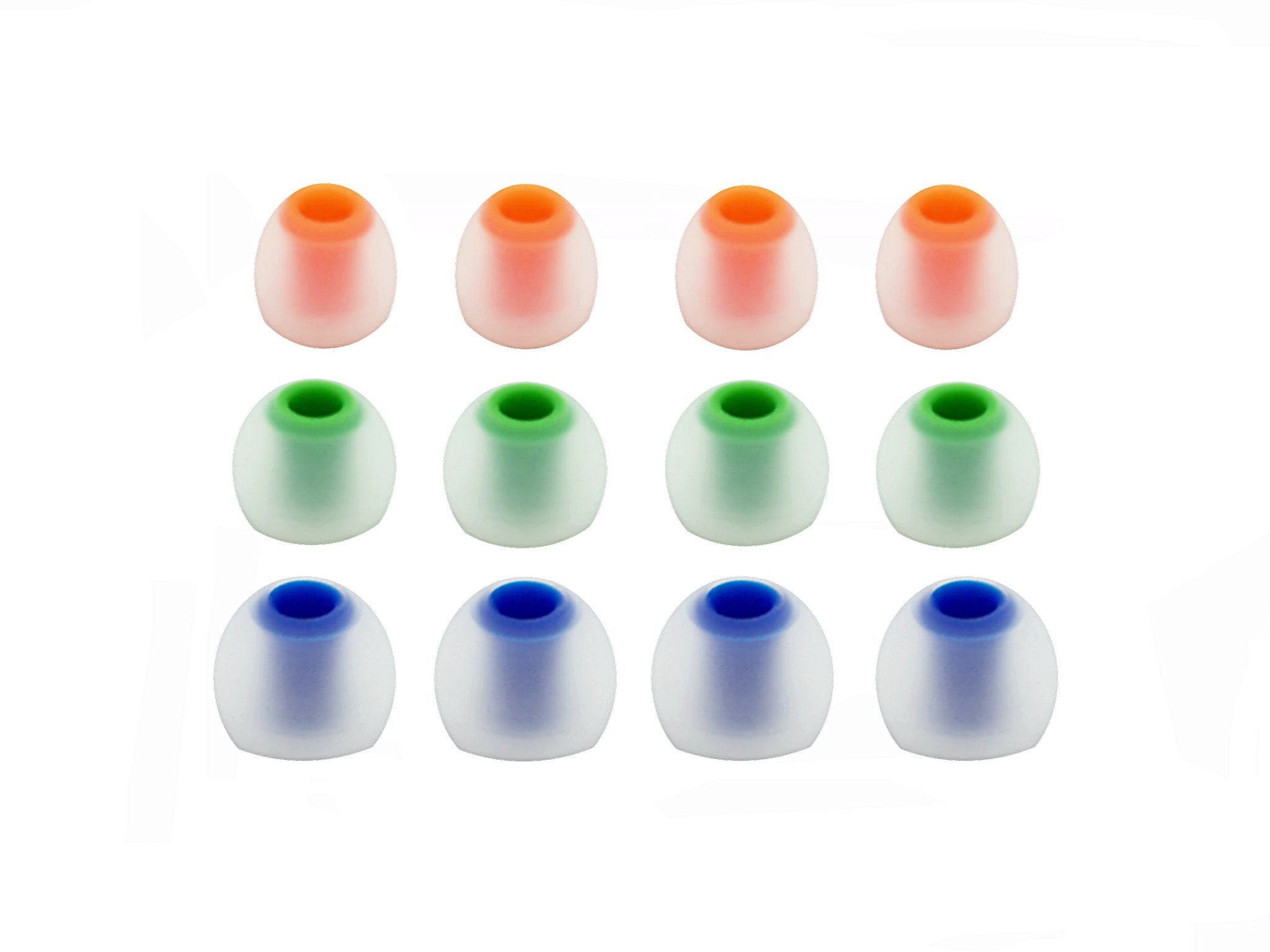 12pcs (NSY-TRSW) 4S / 4M / 4L Premium Silicone Replacement Adapters Eartips Earbuds Compatible with Fitbit Flyer Wireless Earphones/Headphones