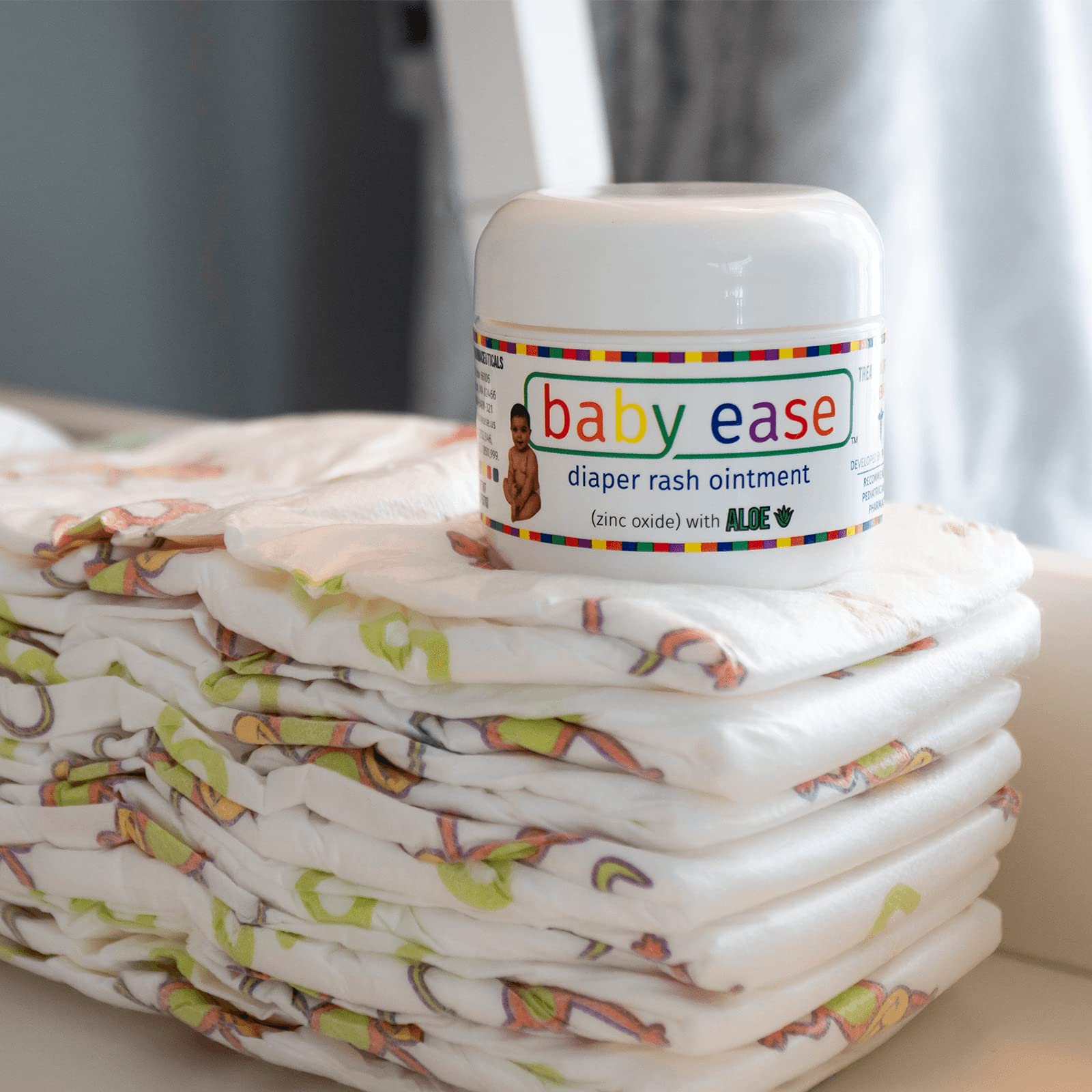 BabyEase - Diaper Rash Cream with Zinc Oxide and Aloe Vera - Recommended by Pediatricians and Pharmacists. Relief & Prevention, Hypoallergenic, Phthalate- & Paraben-Free Paste
