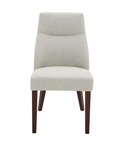 Amazon Brand β Rivet Phinney Contemporary Upholstered Dining Chair, 19.7"W, Wood,Silver
