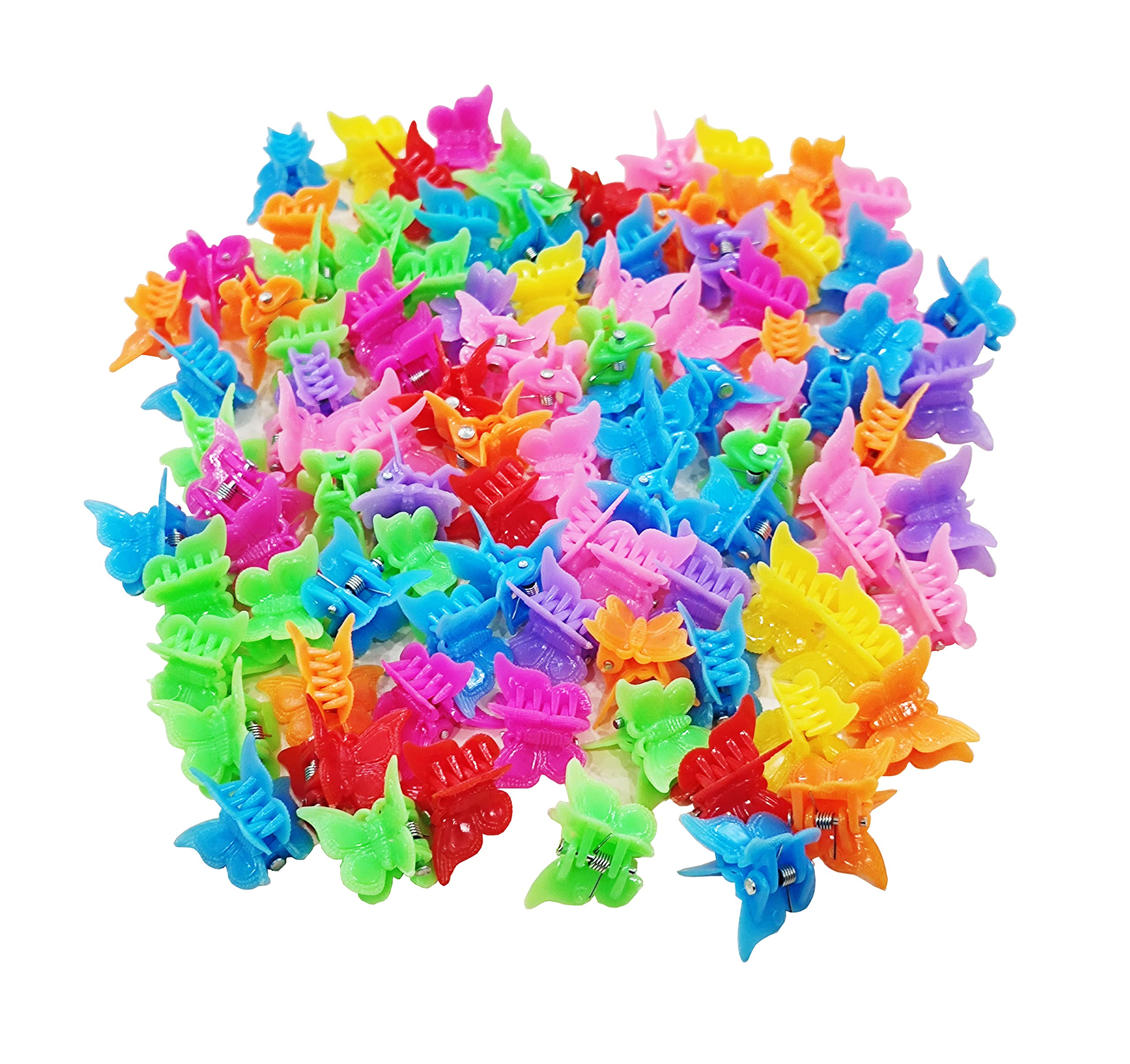 100 PCS Mini Butterfly Hair Clips for Girls and Women,(Colors in Random)